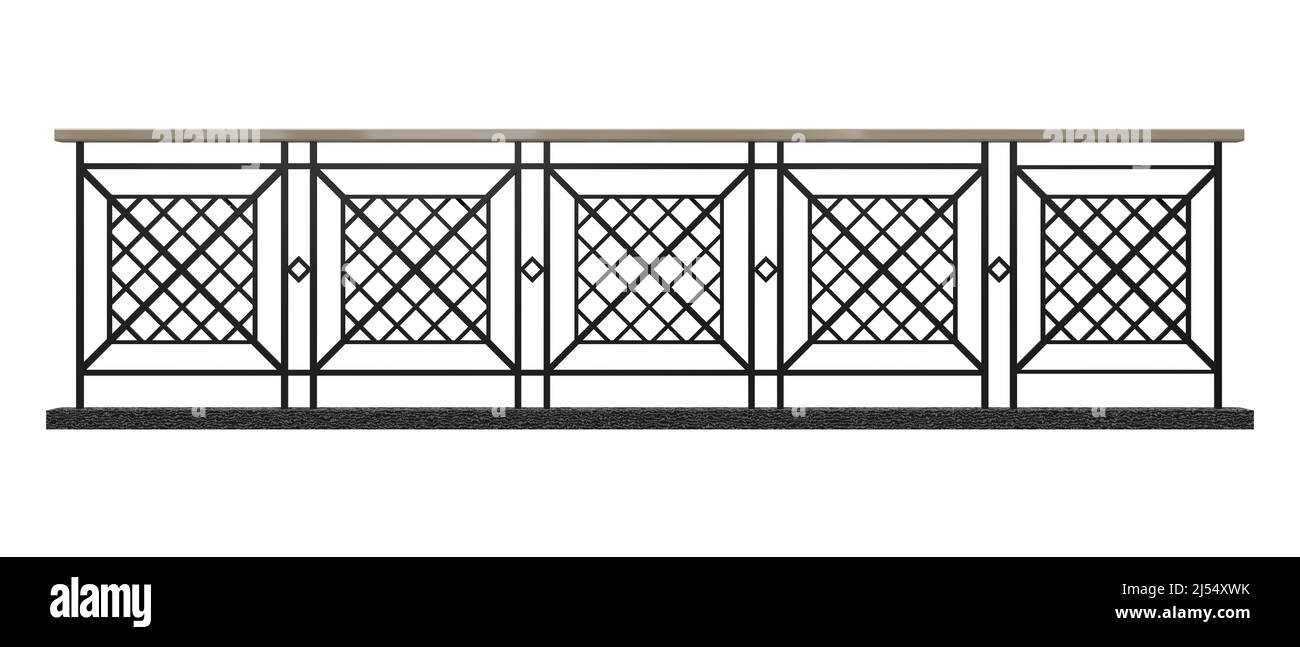 Isolated railing on white background Stock Photo - Alamy