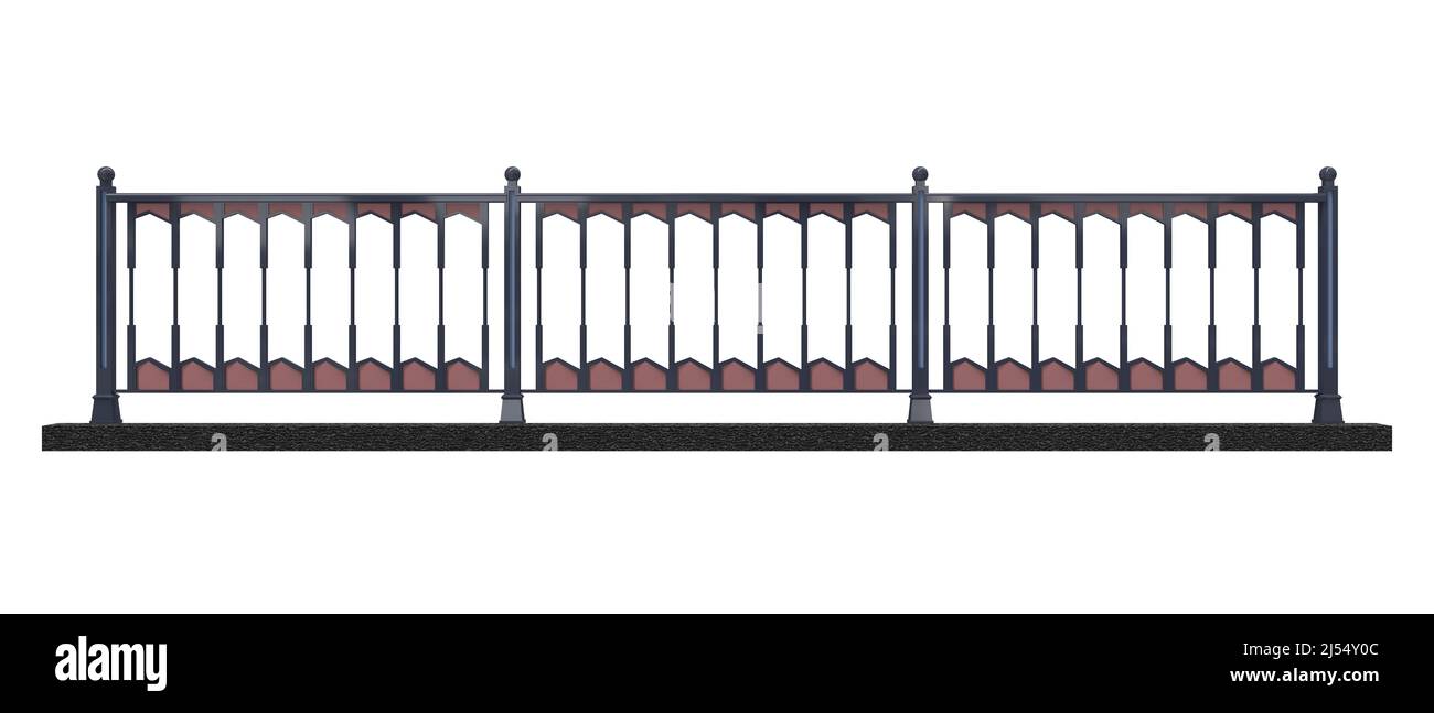 Isolated railing on white background Stock Photo - Alamy