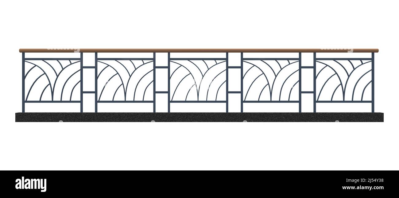 Isolated railing on white background Stock Photo - Alamy