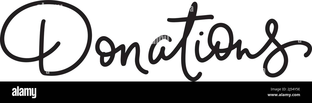 Donation monoline calligraphy vector quote text. Design for charity ...
