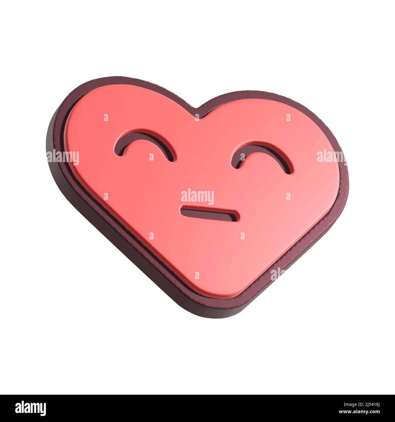 Funny heart smiley face 3d illustration. Cartoon heart character ...