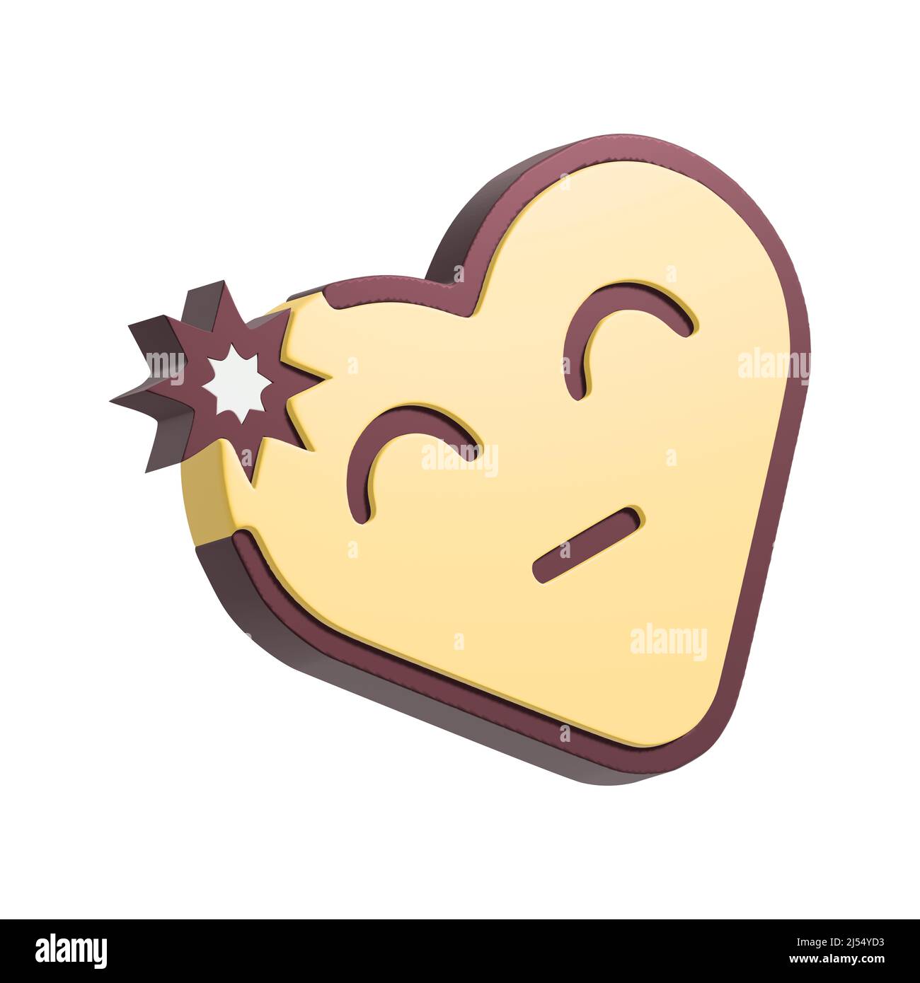 Funny heart smiley face 3d illustration. Cartoon heart character ...