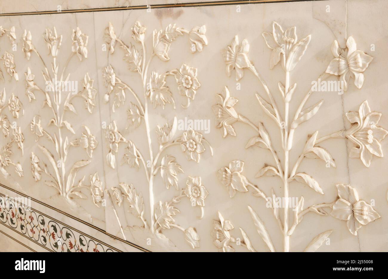 Marble carved flowers designs Stock Photo - Alamy