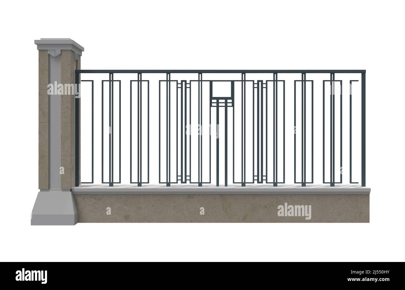Isolated railing on white background Stock Photo - Alamy