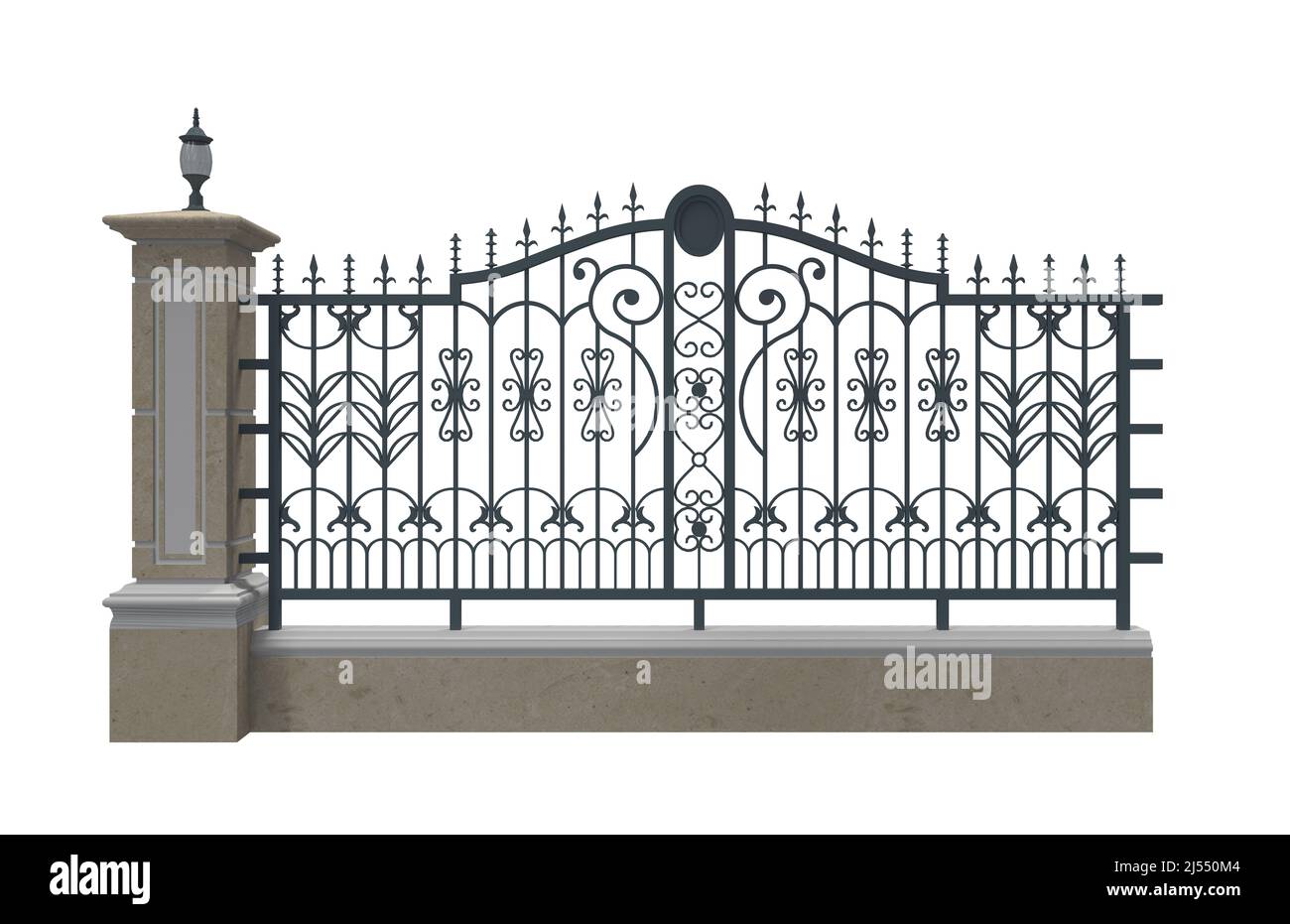 Isolated railing on white background Stock Photo - Alamy