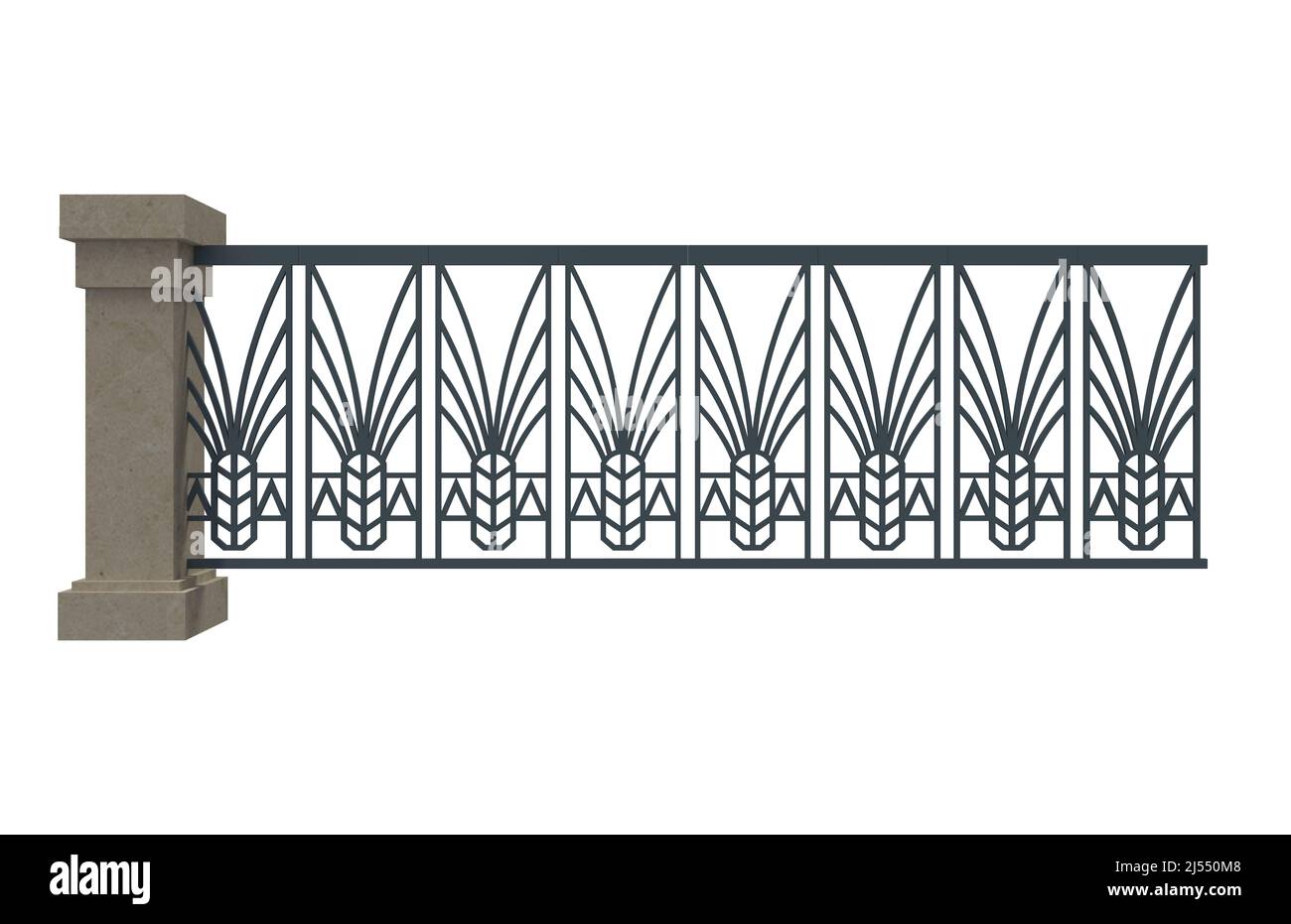 Isolated railing on white background Stock Photo - Alamy