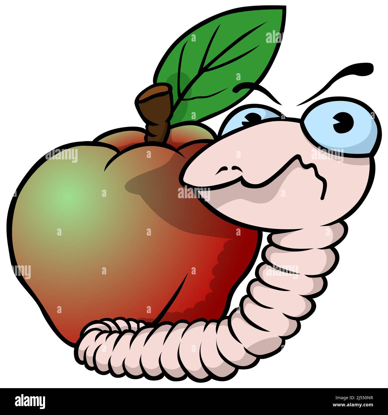 Worm in apple Cut Out Stock Images & Pictures - Alamy