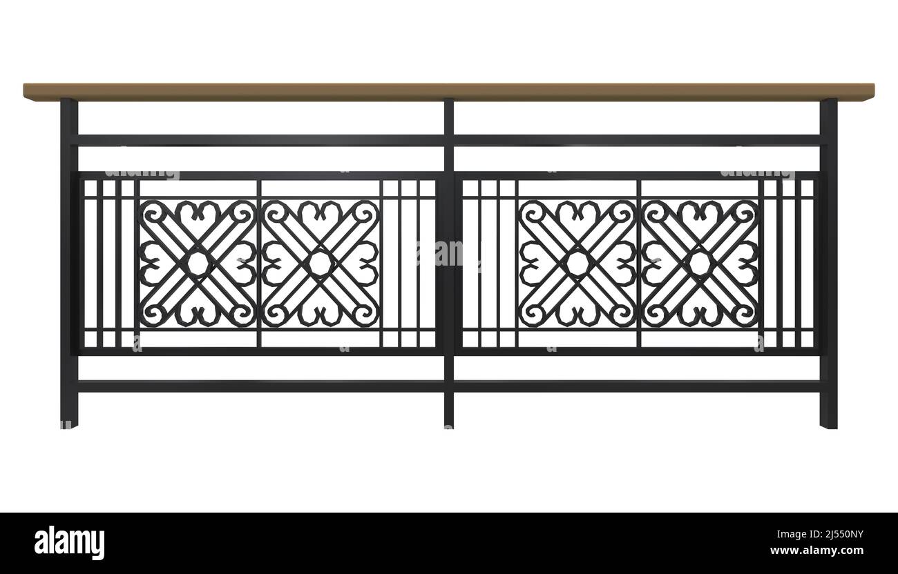 Isolated railing on white background Stock Photo - Alamy