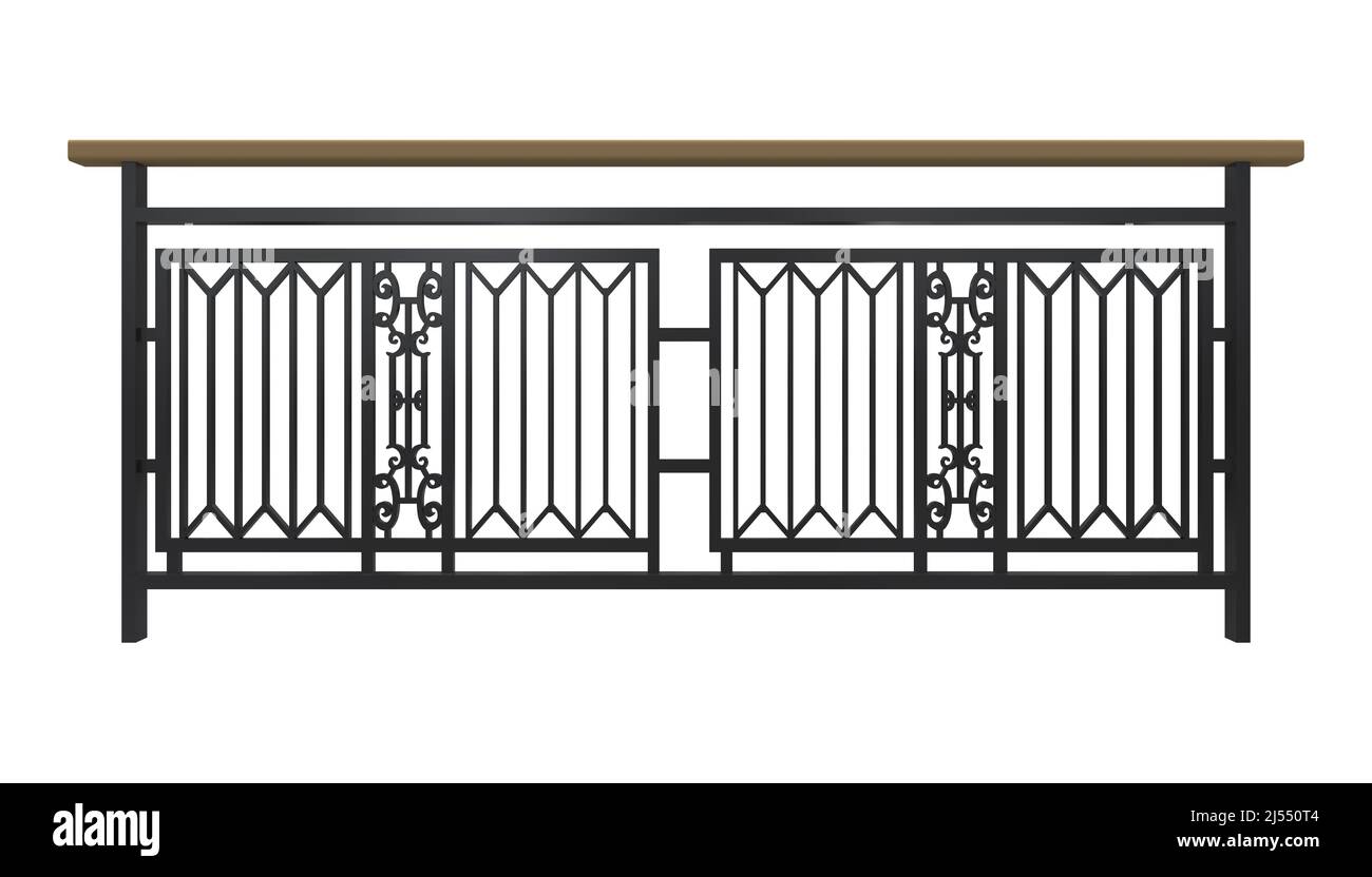 Isolated railing on white background Stock Photo - Alamy