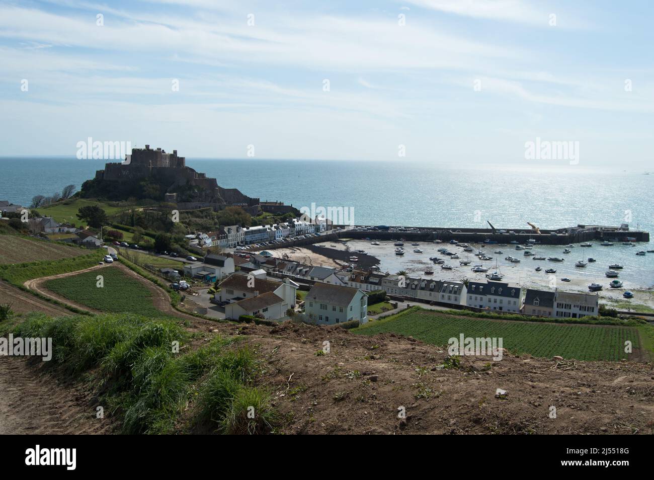 Mont Orgueil Castle (Gorey Castle), Jersey, Channel Islands Stock Photo ...