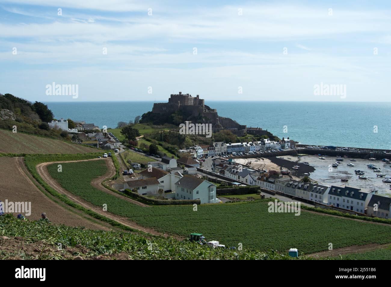 Mont Orgueil Castle (Gorey Castle), Jersey, Channel Islands Stock Photo ...