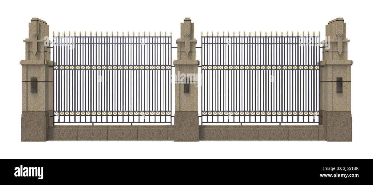 Isolated railing on white background Stock Photo - Alamy