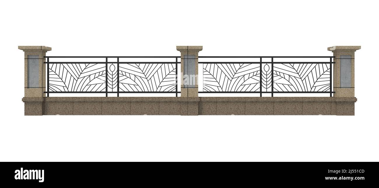 Isolated railing on white background Stock Photo - Alamy