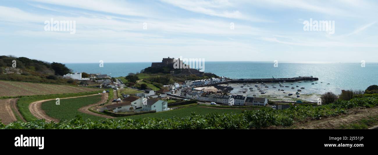 Mont Orgueil Castle (Gorey Castle), Jersey, Channel Islands Stock Photo ...