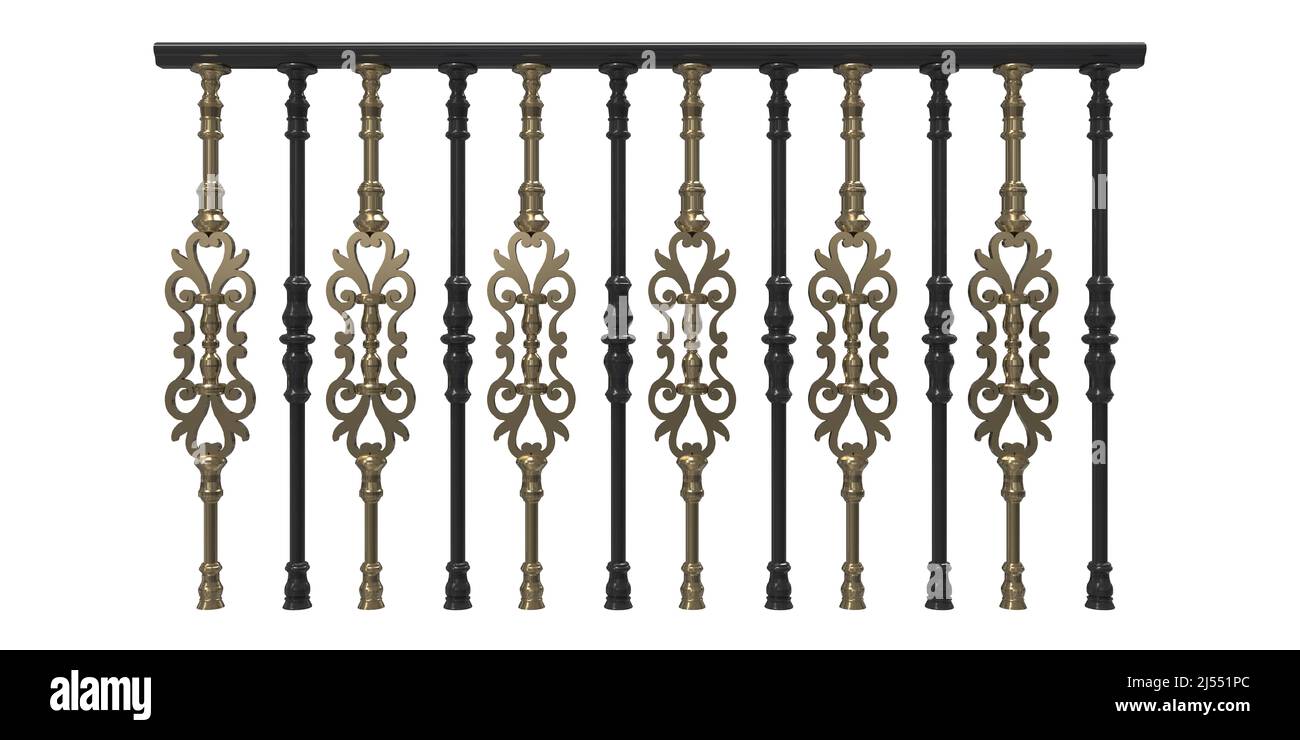 Isolated railing on white background Stock Photo - Alamy