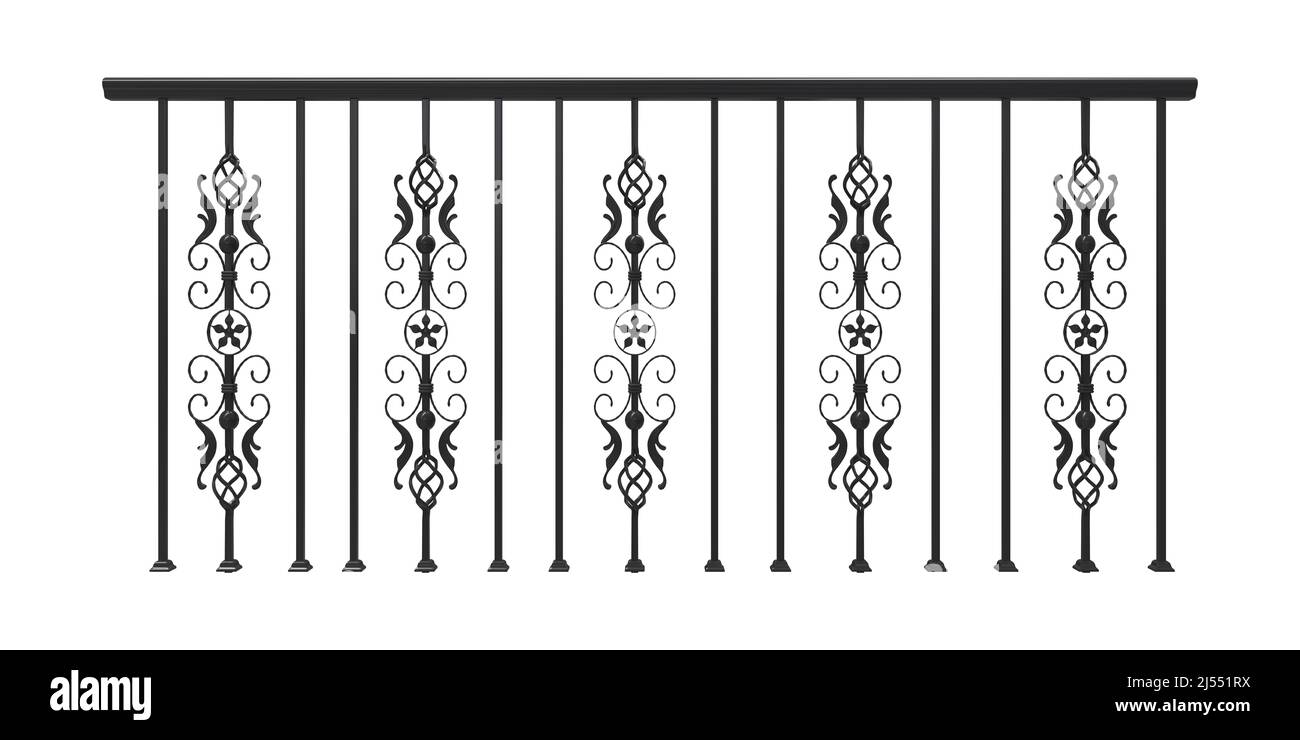 Isolated railing on white background Stock Photo - Alamy