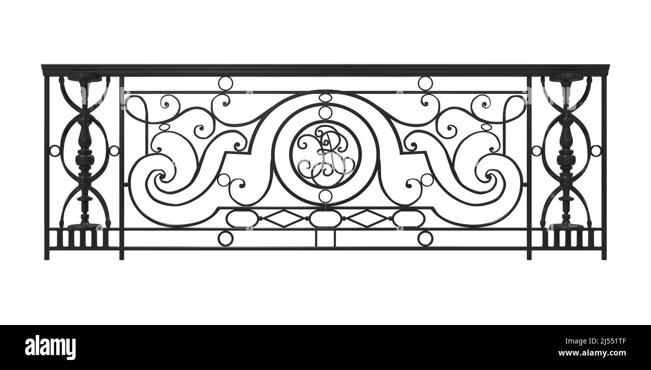 Isolated railing on white background Stock Photo - Alamy