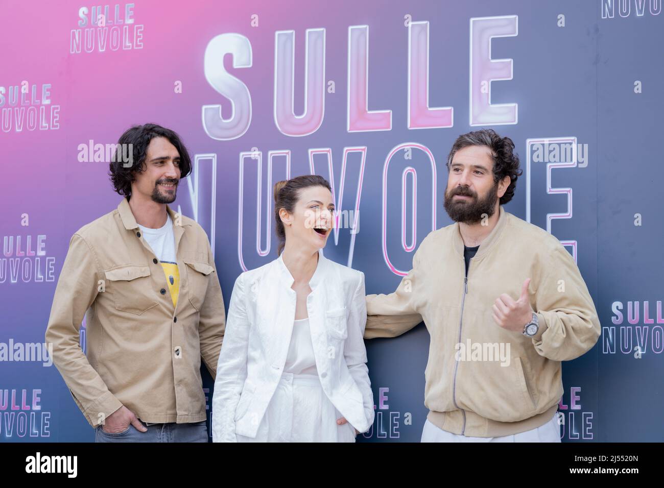 Rome, Italy, April 20, 2022 - Actress Barbara Ronchi and actor Marco ...