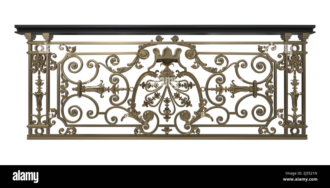 Isolated railing on white background Stock Photo - Alamy