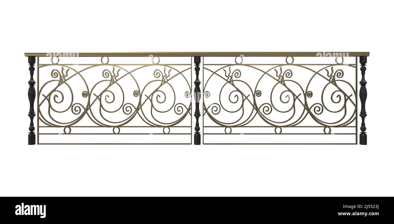 Isolated railing on white background Stock Photo - Alamy