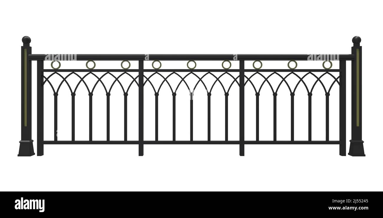 Isolated railing on white background Stock Photo - Alamy