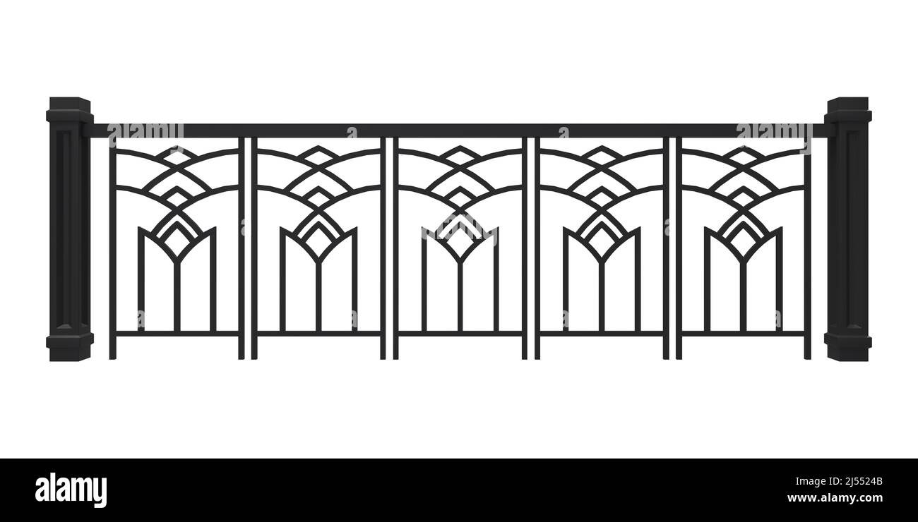 Isolated railing on white background Stock Photo - Alamy