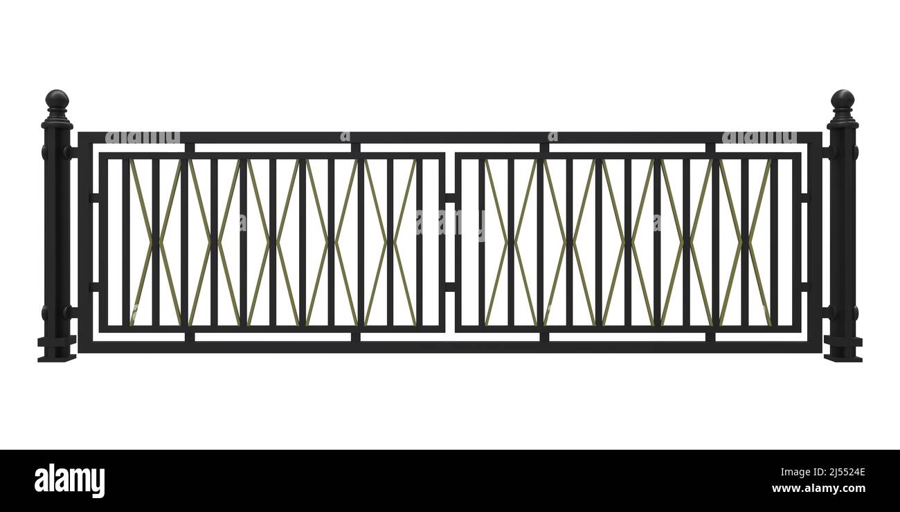 Isolated railing on white background Stock Photo - Alamy