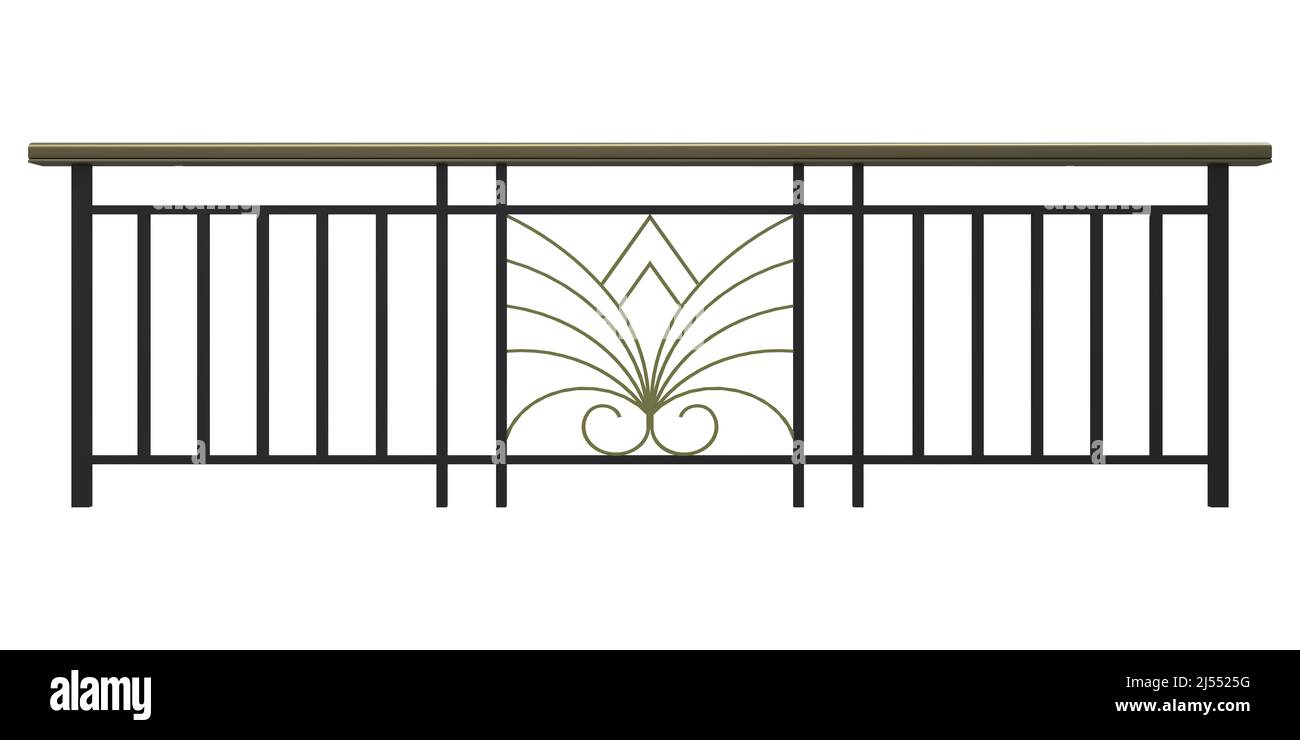 Isolated railing on white background Stock Photo - Alamy