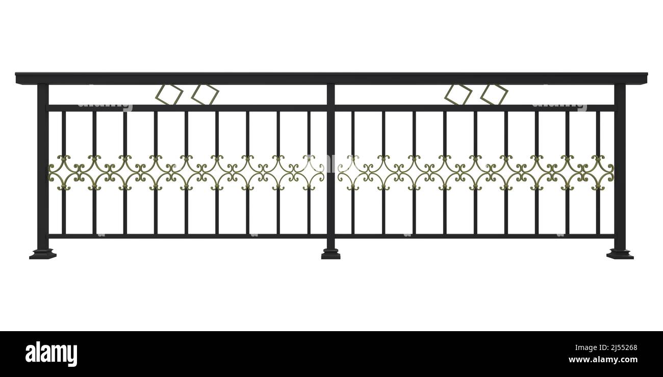Isolated railing on white background Stock Photo - Alamy