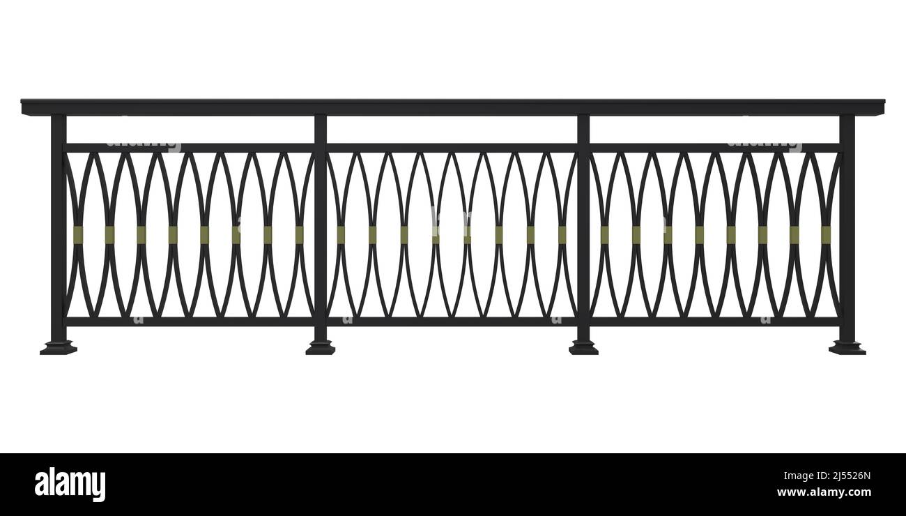 Isolated railing on white background Stock Photo - Alamy