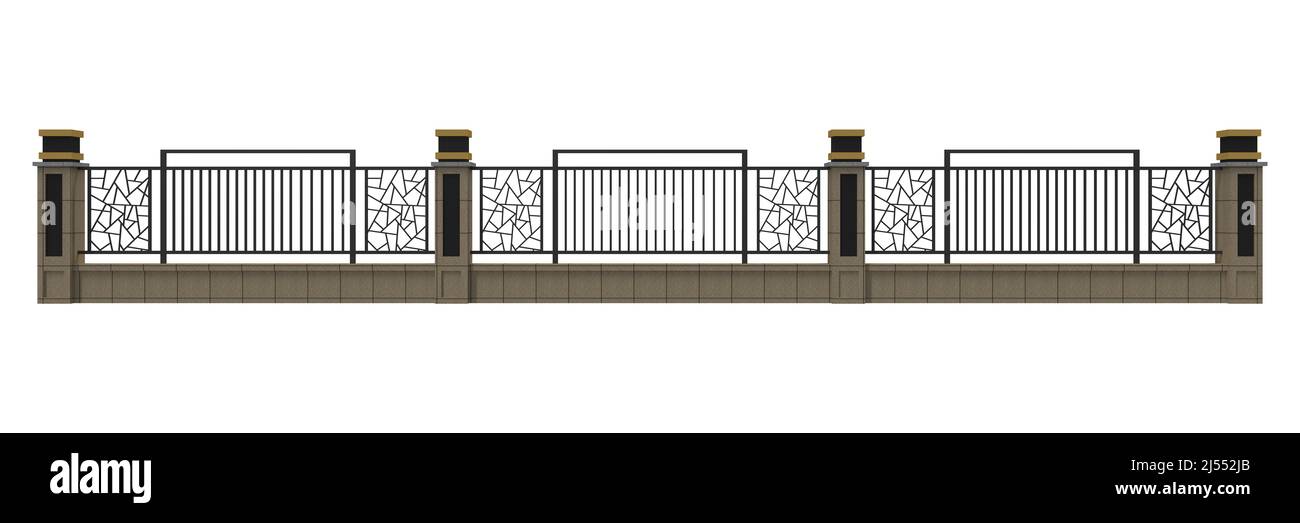 Isolated railing on white background Stock Photo - Alamy