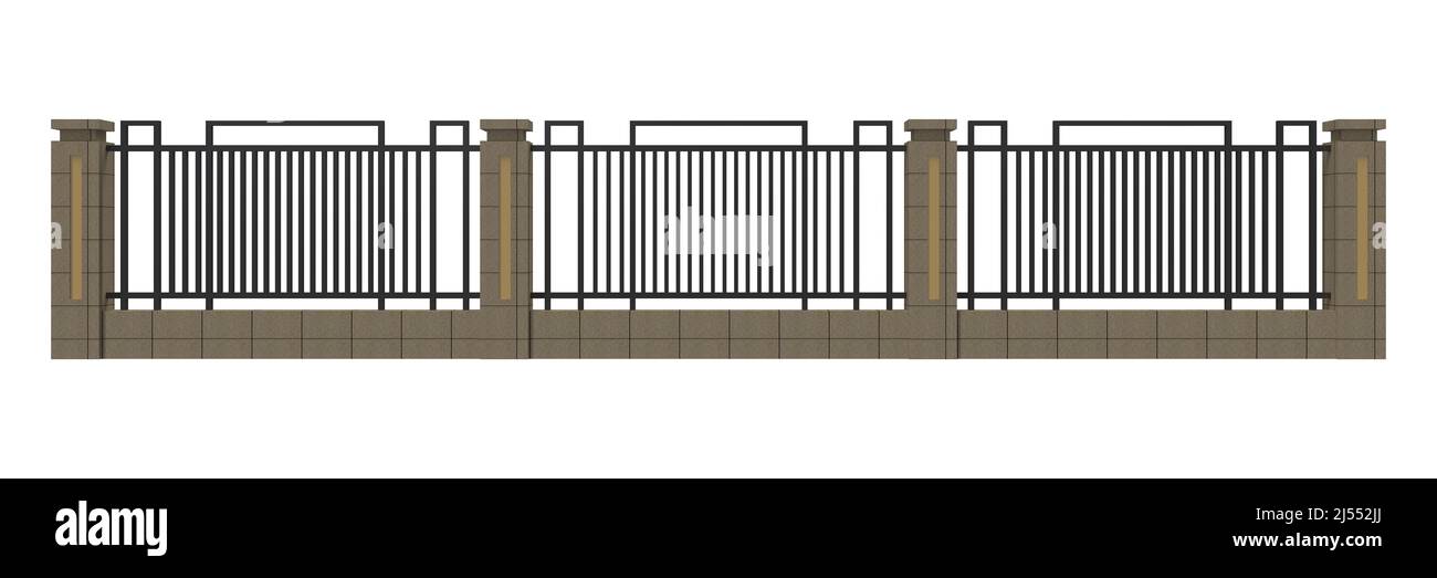 Isolated railing on white background Stock Photo - Alamy