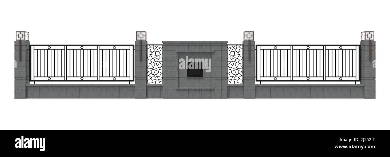 Isolated railing on white background Stock Photo - Alamy