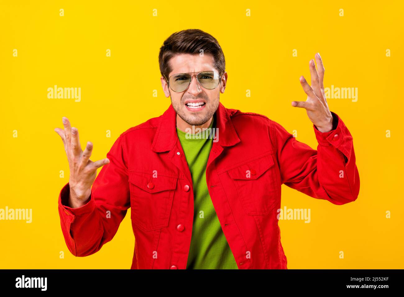 Man red jacket trouble hi-res stock photography and images - Alamy