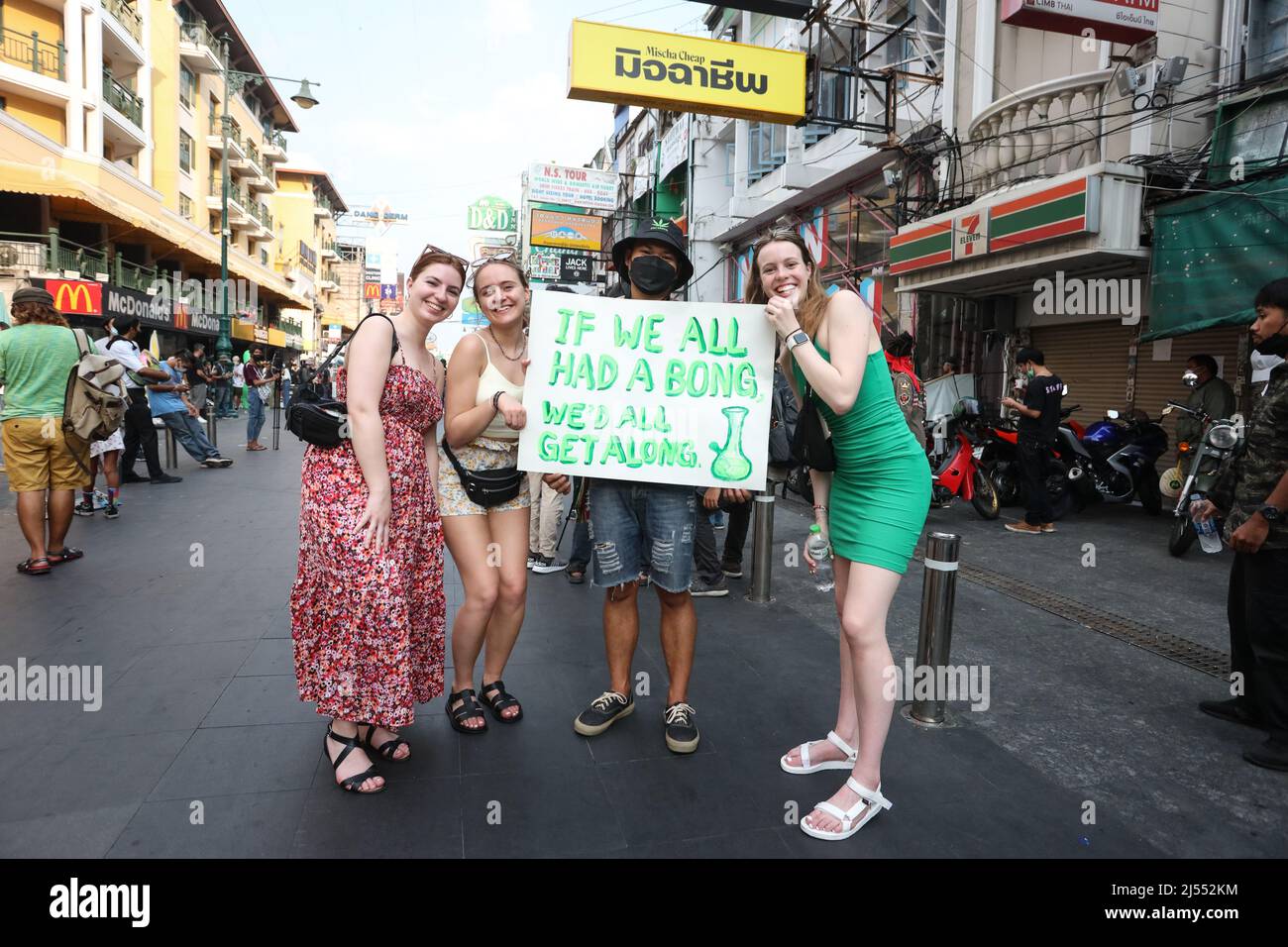 Bangkok, Thailand. 20th Apr, 2022. Protesters for cannabis support ...