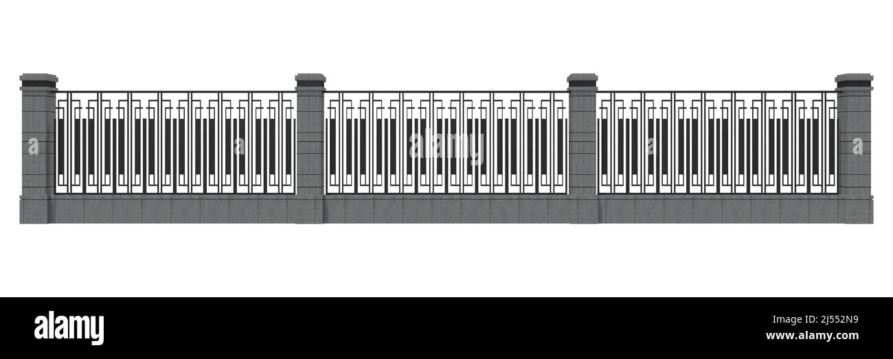 Isolated railing on white background Stock Photo - Alamy