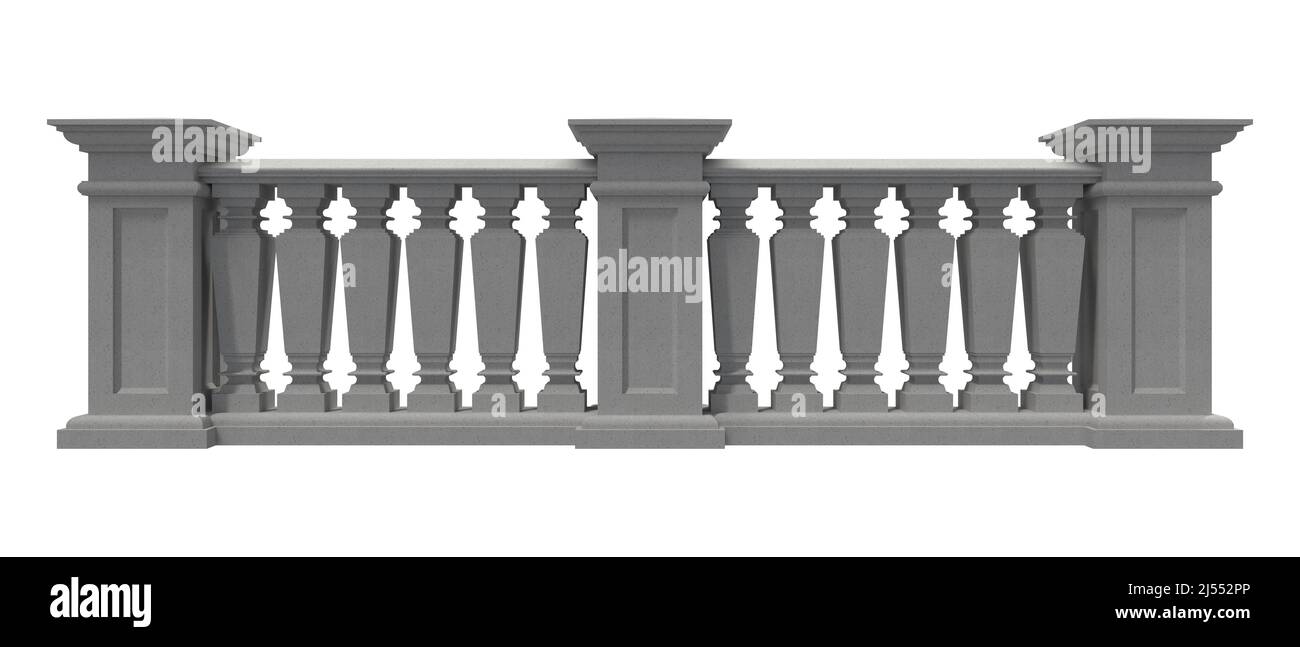 Isolated railing on white background Stock Photo - Alamy