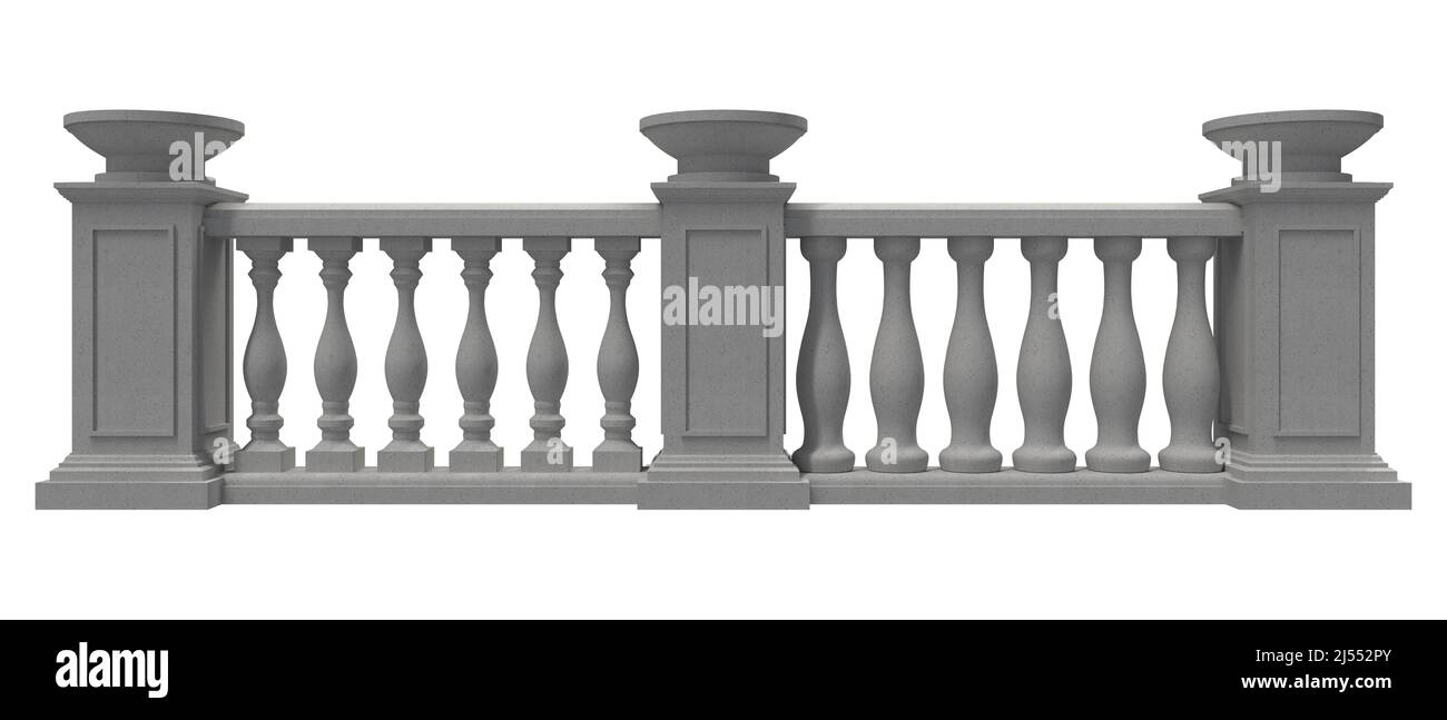Isolated railing on white background Stock Photo - Alamy