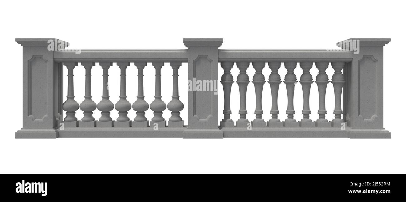 Isolated railing on white background Stock Photo - Alamy