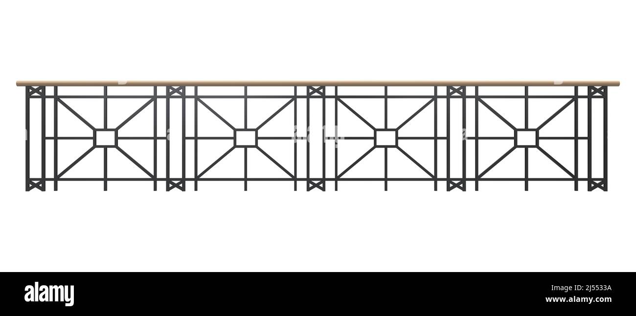 Isolated railing on white background Stock Photo - Alamy