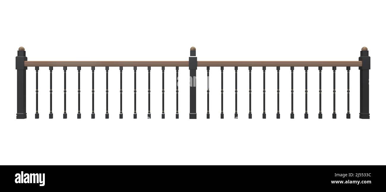 Isolated railing on white background Stock Photo - Alamy