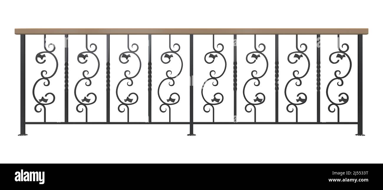 Isolated railing on white background Stock Photo - Alamy