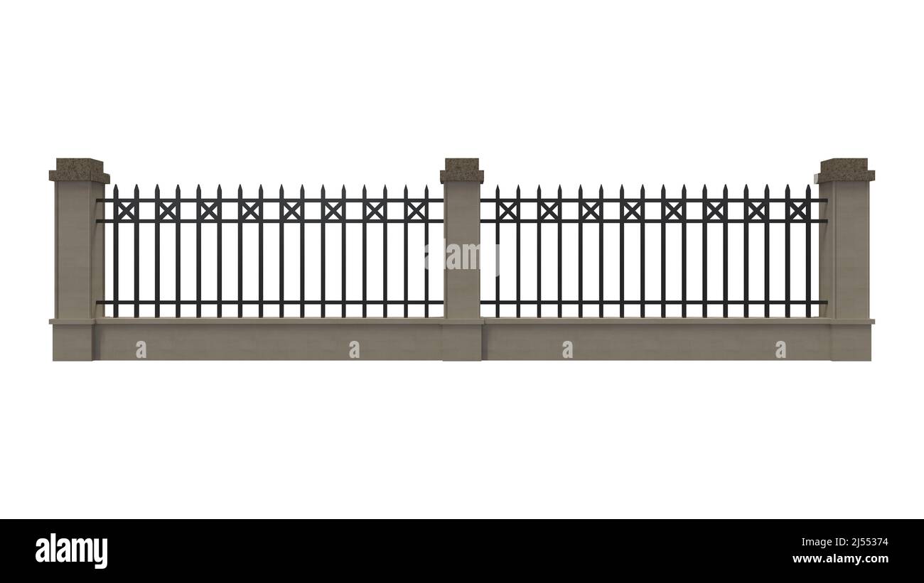 Isolated railing on white background Stock Photo - Alamy
