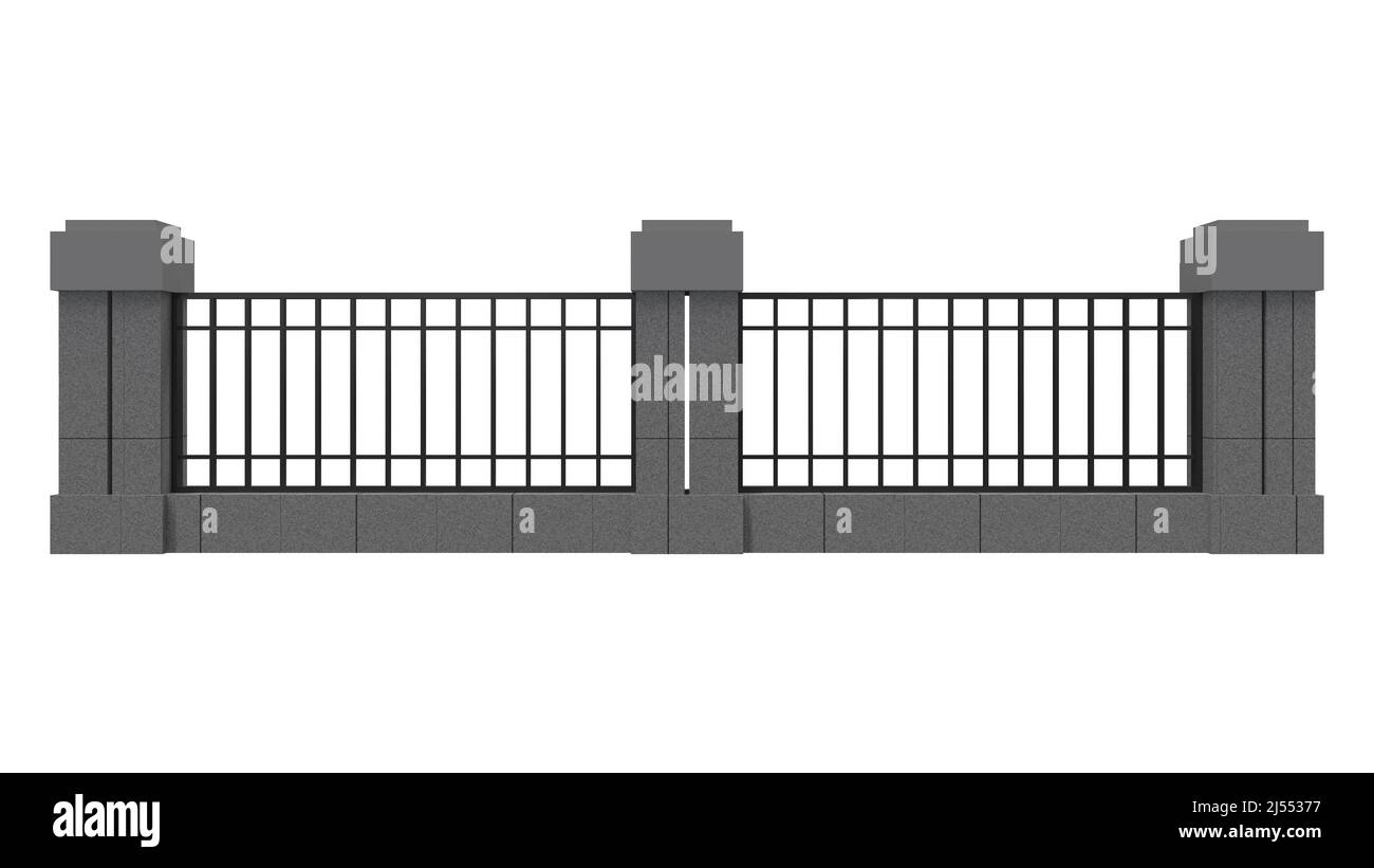 Isolated railing on white background Stock Photo - Alamy
