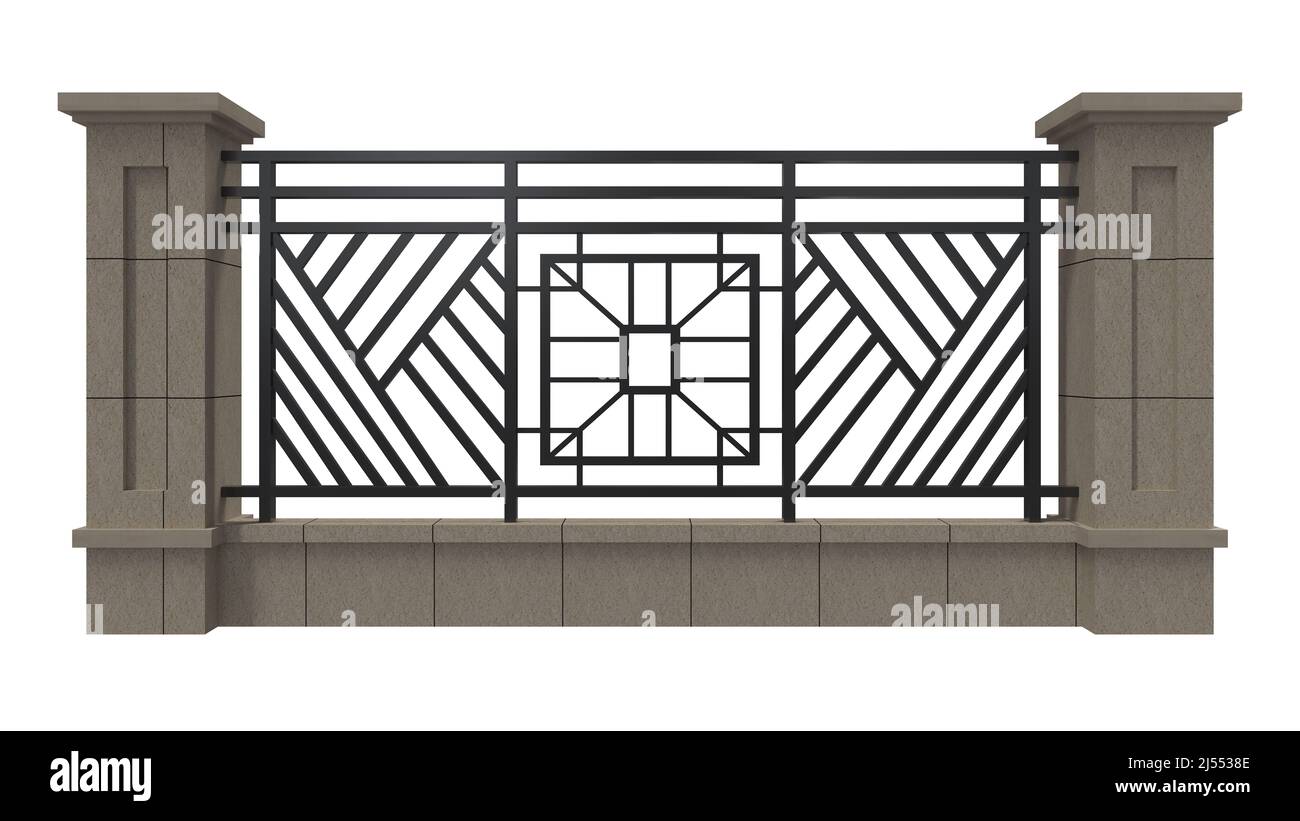 Isolated railing on white background Stock Photo - Alamy