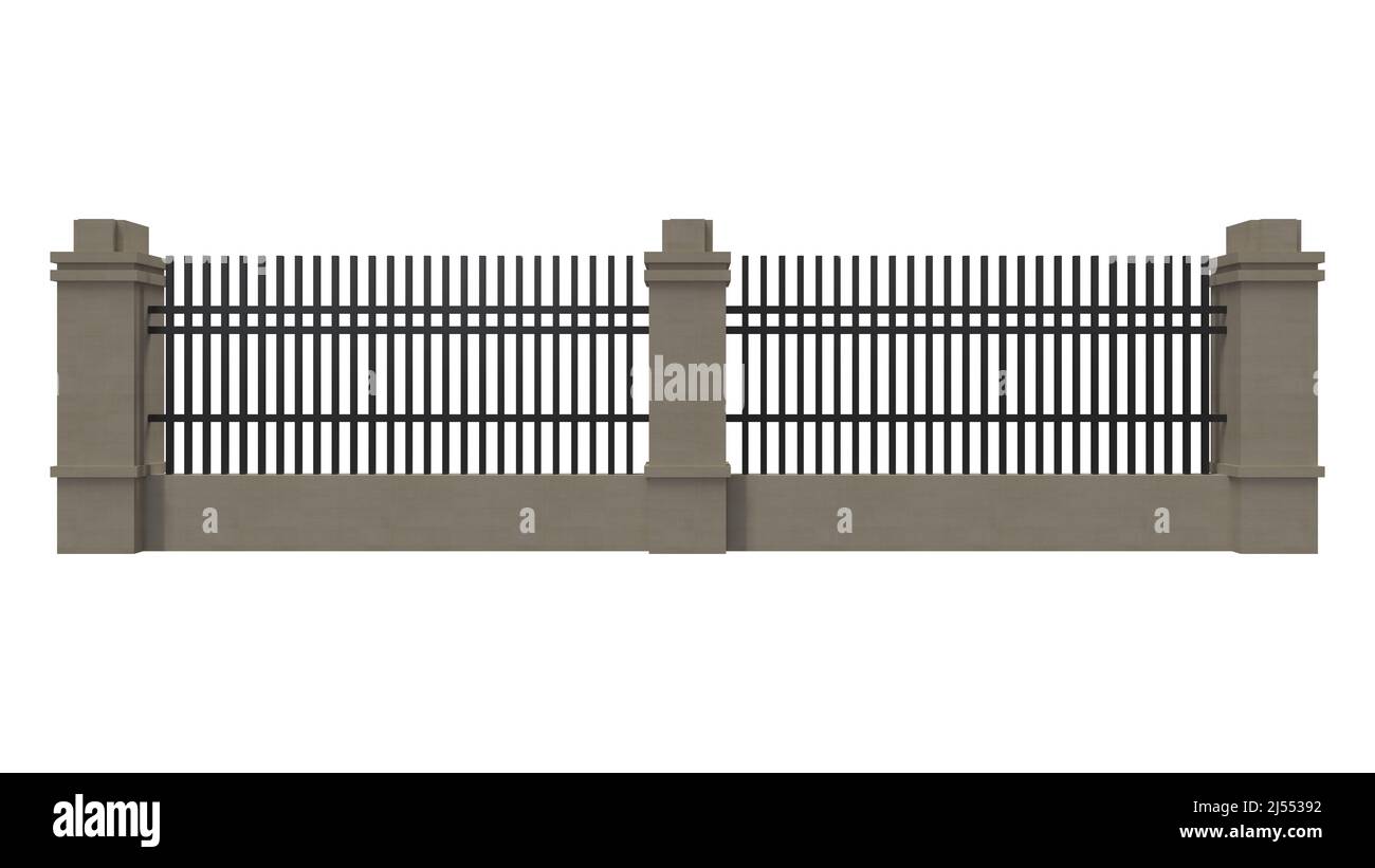 Isolated railing on white background Stock Photo - Alamy