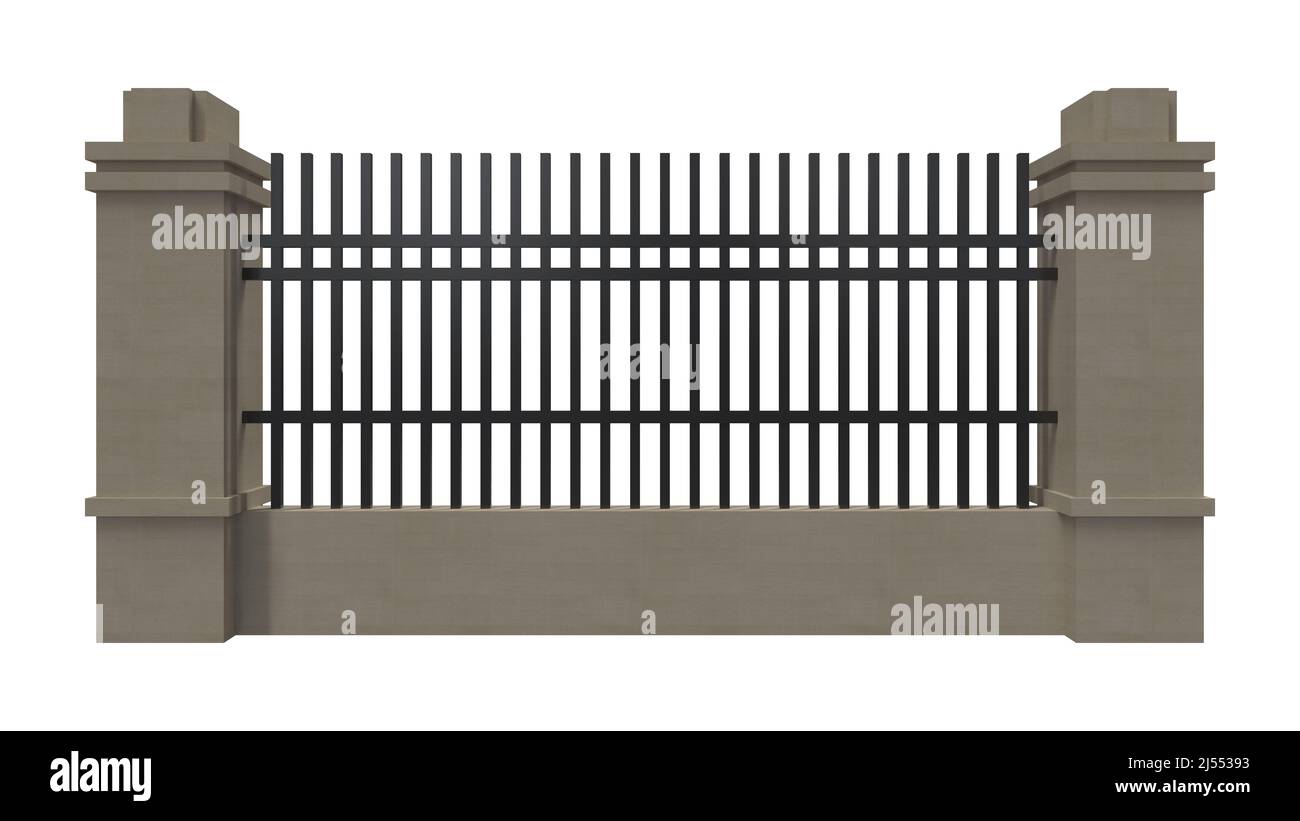 Isolated railing on white background Stock Photo - Alamy