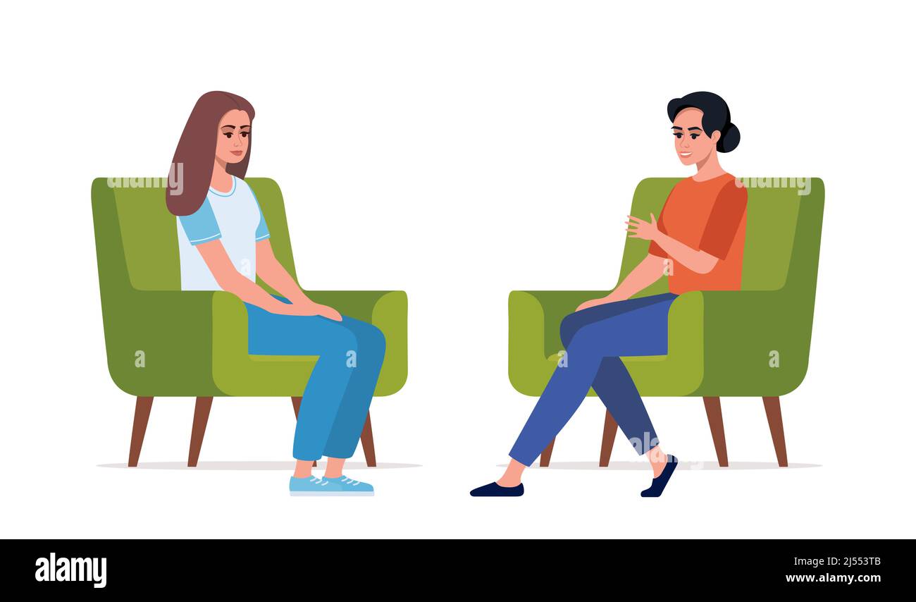 Female psychotherapist has an Individual session with her patient ...