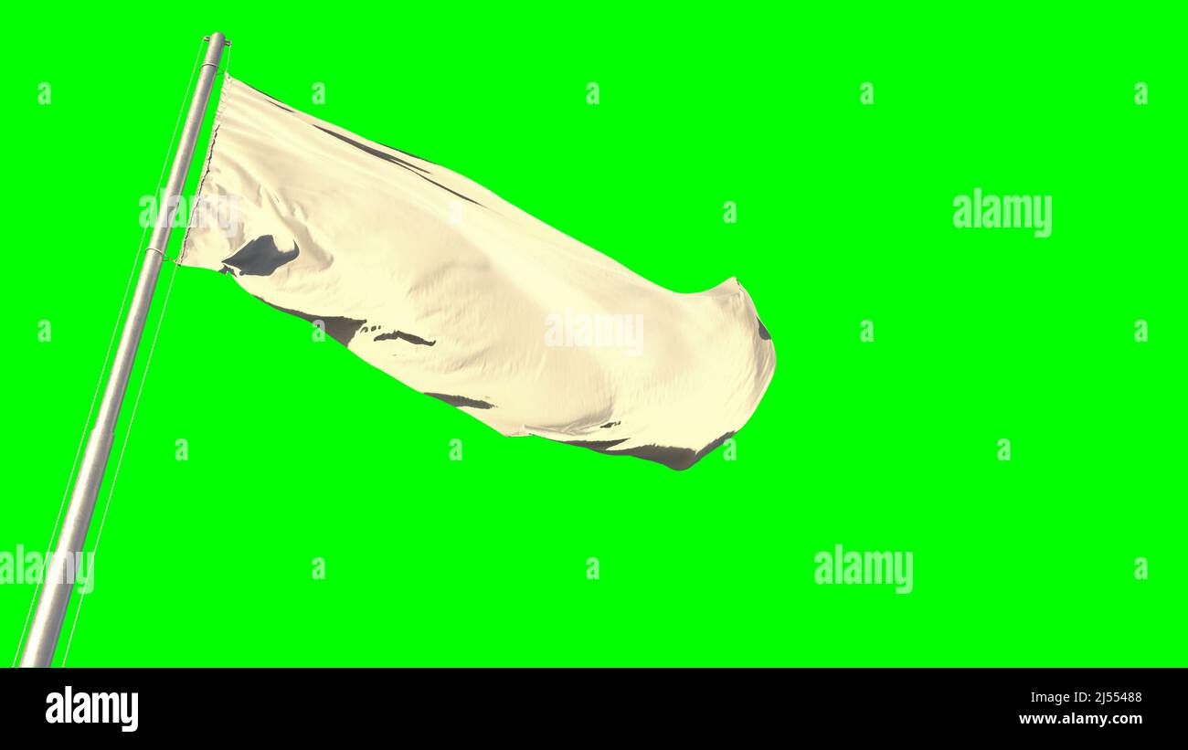 flag mockup for your art - empty white flag on chroma key screen ...