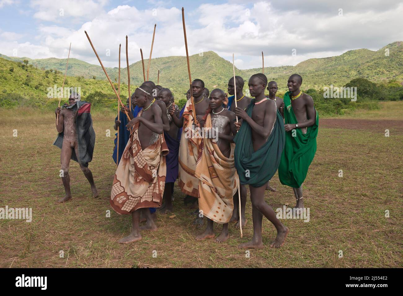 Donga stick fight ceremony, Surma tribe, Tulgit, Omo river valley ...